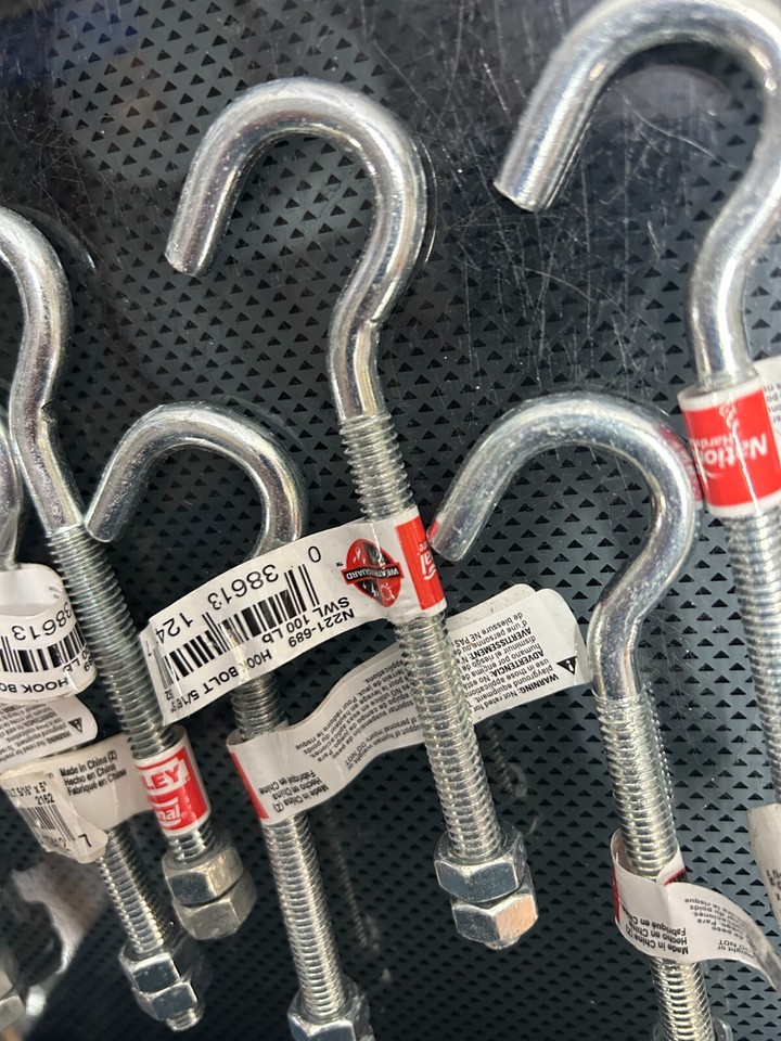 NOS 10-pack lot National Hardware Threaded Hook Bolt Zinc 5/16 x 5 ...