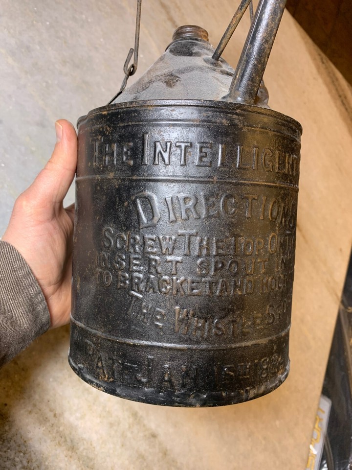 Antique "THE INTELLIGENT CAN" Kerosene Oil Can Pitcher Spout 1889 Henry ...