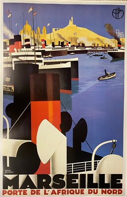 Roger Borders - Marseille Large Travel Poster 26" x 39" | eBay