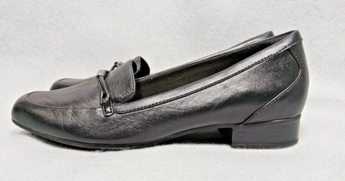 Clarks Collection Loafers Heels Womens 9N Black Leather Juliet Shine ...