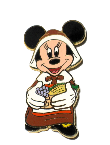 LE 100 Disney Auction Pin Minnie Mouse Pilgrim Dress Thanksgiving ...