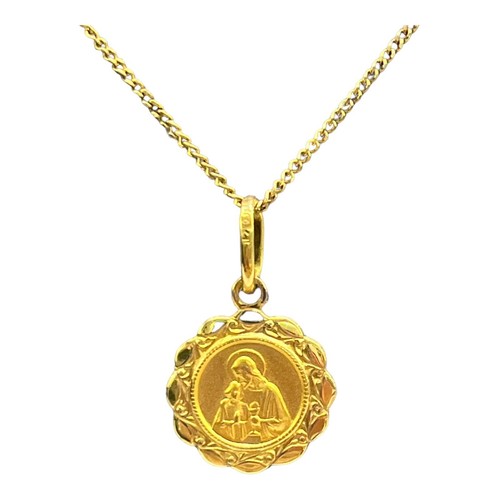 18ct 18K Yellow Gold First Holy Communion Medallion Pendant 13mm 1.32 ...