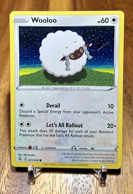 Wooloo 221/264 Non Holo Common Fusion Strike Pokemon Card NM | eBay