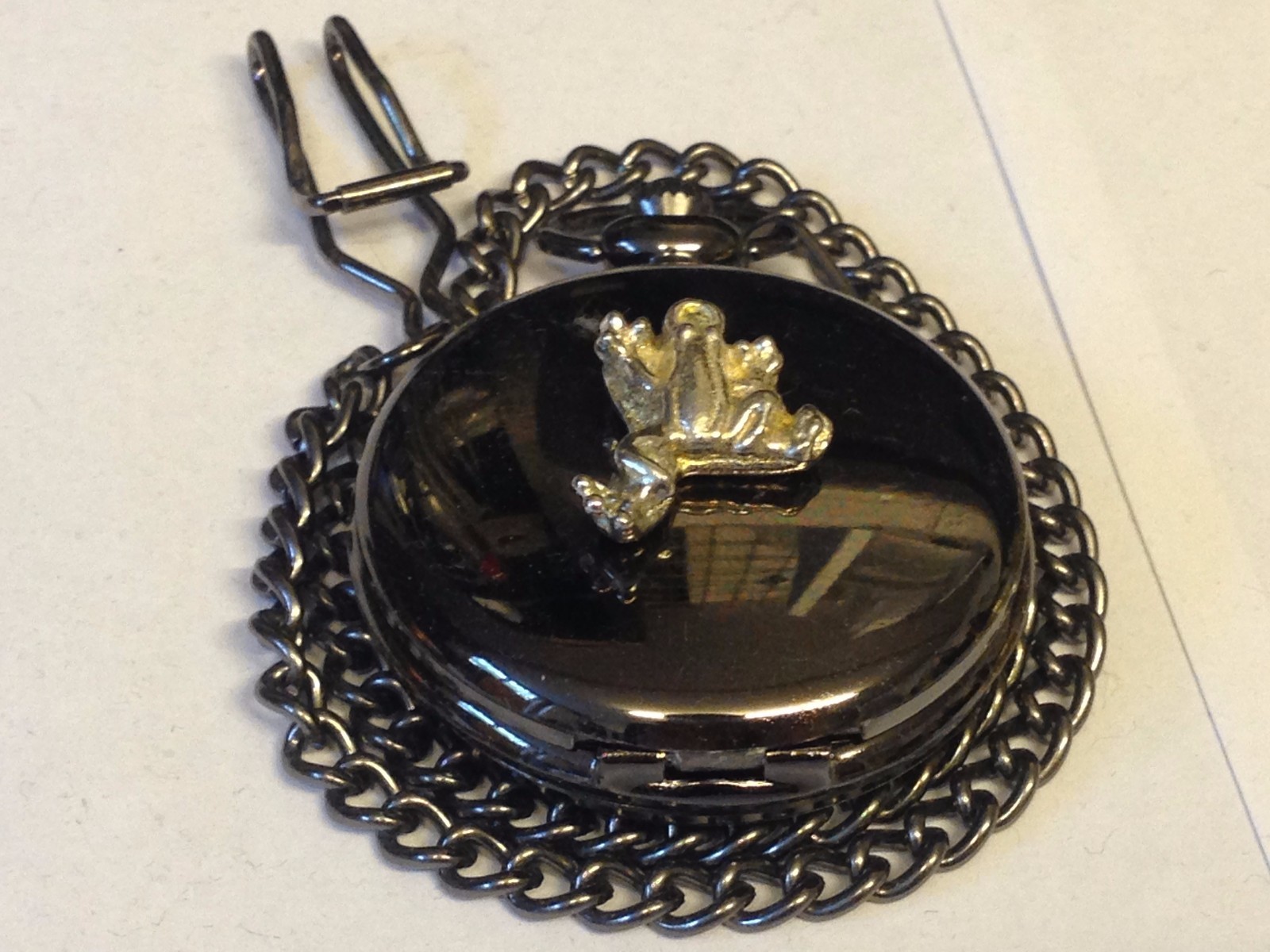 Frog TG329 Pewter on a Black Pocket Watch Quartz fob | eBay