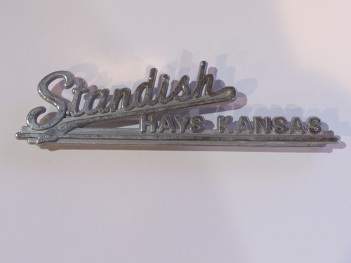 Vintage Standish Ford Hays Kansas Metal Dealer Badge Emblem Tag Trunk ...