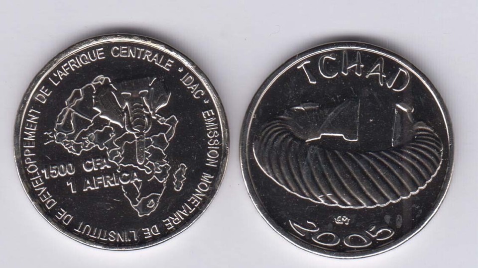 CHAD lot 5x 1500 CFA 2003 Cu Ni, Primitive currency, unusual currency ...