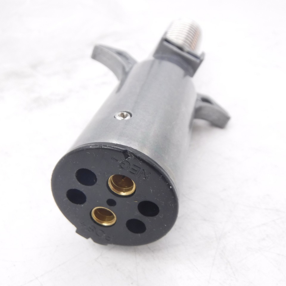 2 Pole Positive Negative Vertical Pin Trailer Plug With Spring | eBay