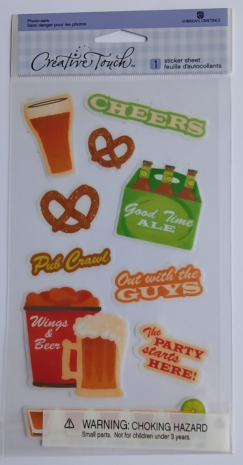 AMERICAN GREETINGS CREATIVE TOUCH BAR/PUB STICKERS ~ BEER~WINGS~ALE ...