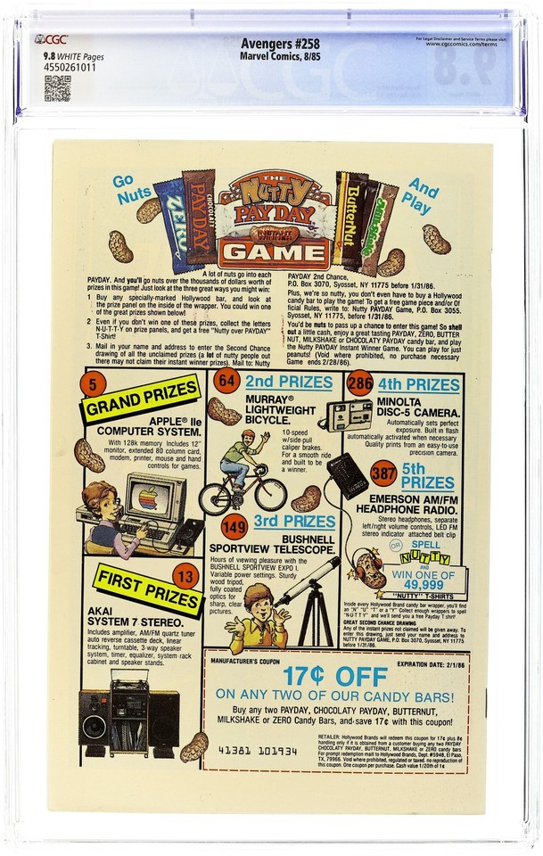 Avengers #258 CGC 9.8 1985 4550261011 | eBay