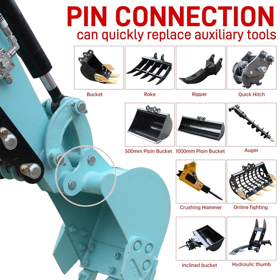 2pcs 25mm diamater pins for mini excavator connecting other attachments ...