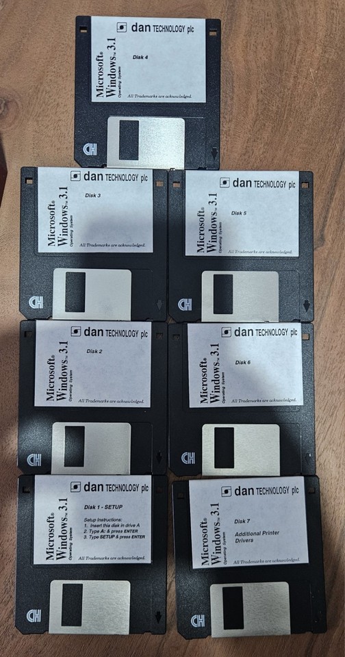 Vintage Microsoft MS-DOS 6 & Windows 3.1 Floppy Disk Set – Incl. Dysan ...