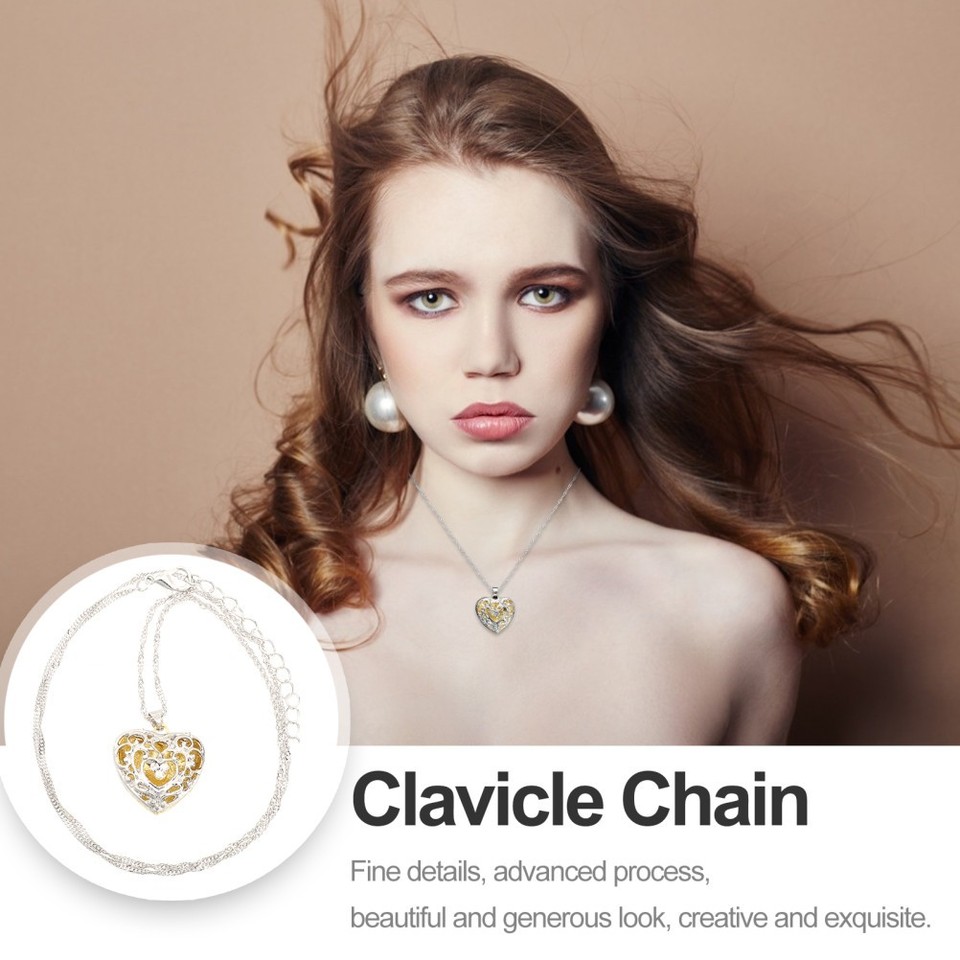 1pc Delicate Clavicle Pendant Fashion Necklace Chic Heart Clavicle ...