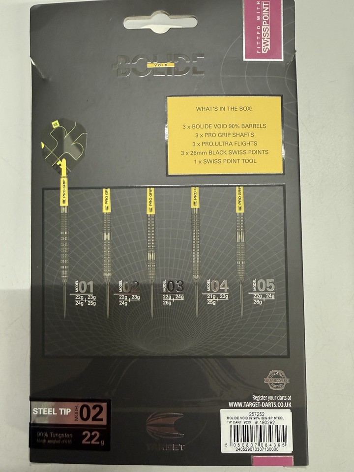 Target Bolide SP02 22g Tungsten Swiss Point Darts Set | eBay UK