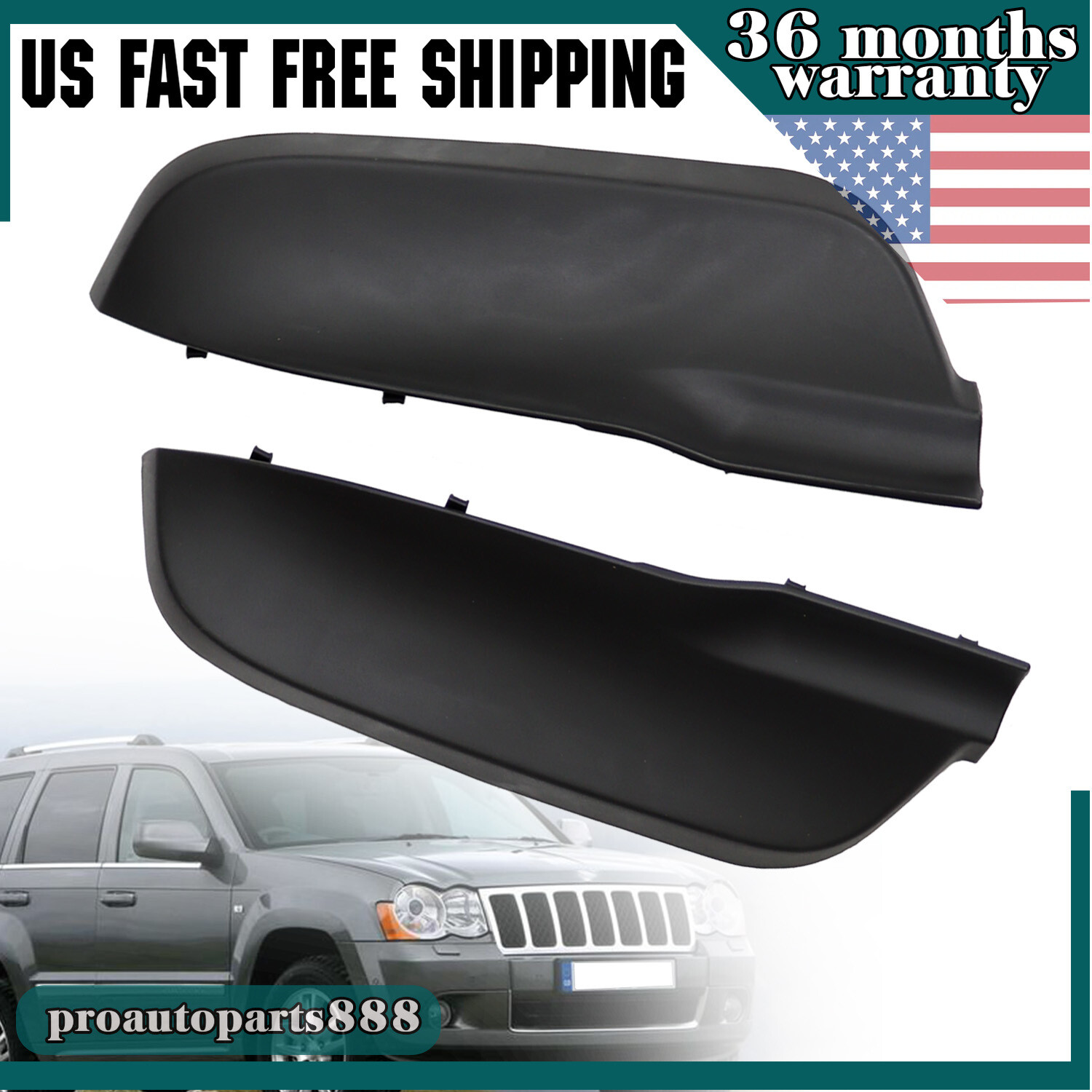 Front Bumper Spacer Panel Pair For Jeep Grand Cherokee 68143096AC ...