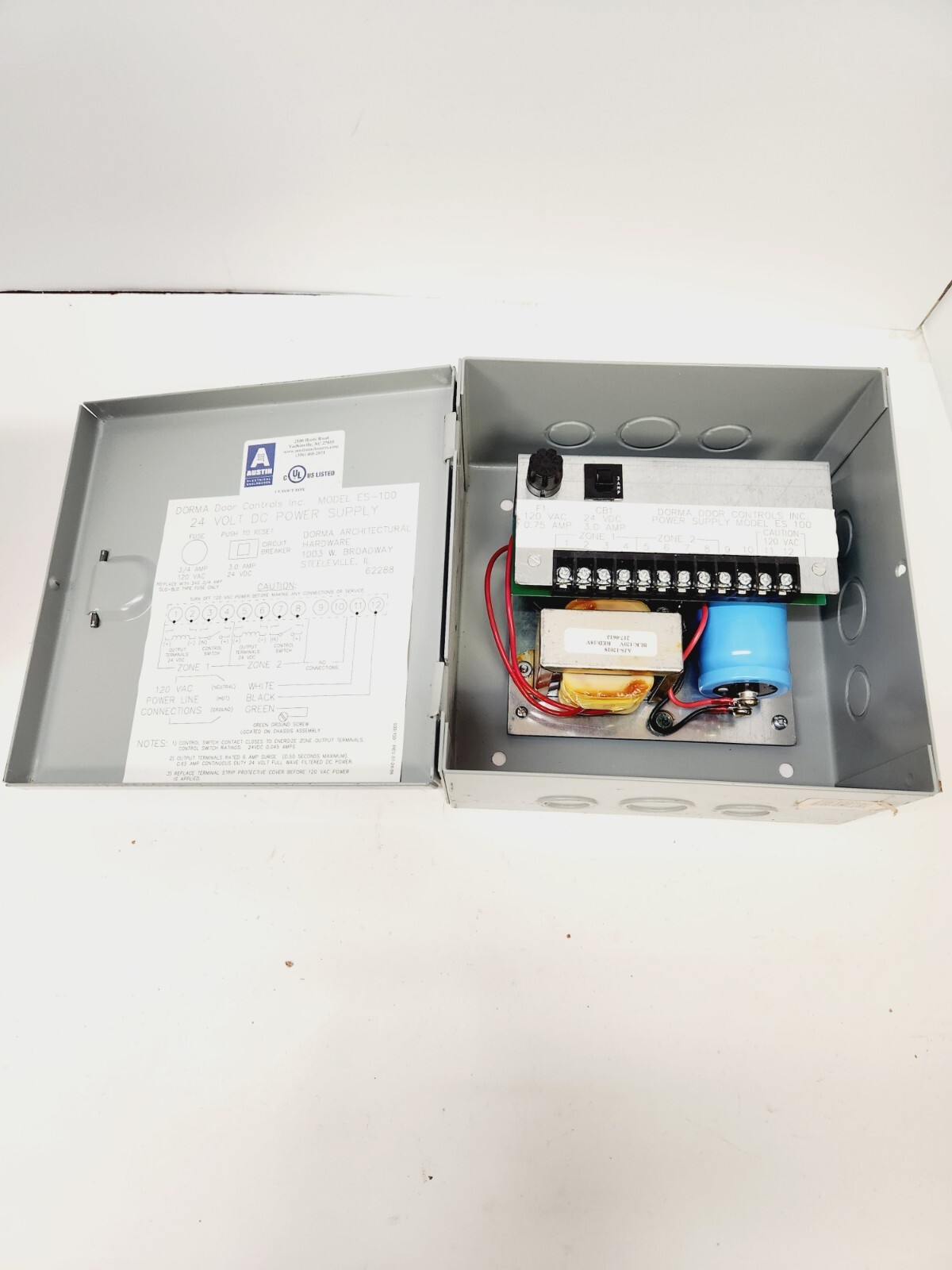 DORMA DOOR LOCK POWER SUPPLY IN ENCLOSURE ACCESS CONTROL ES-100 | eBay