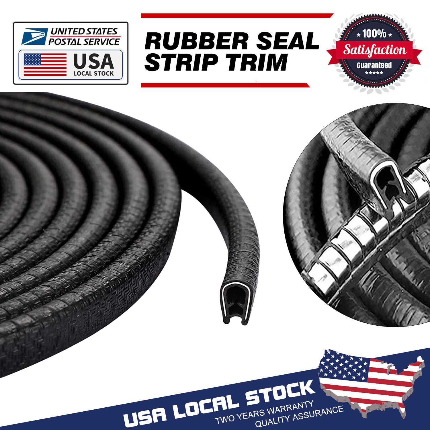 32.8 Feet Car Door Edge Strip Trim Lock Guard Moulding Rubber Seal ...