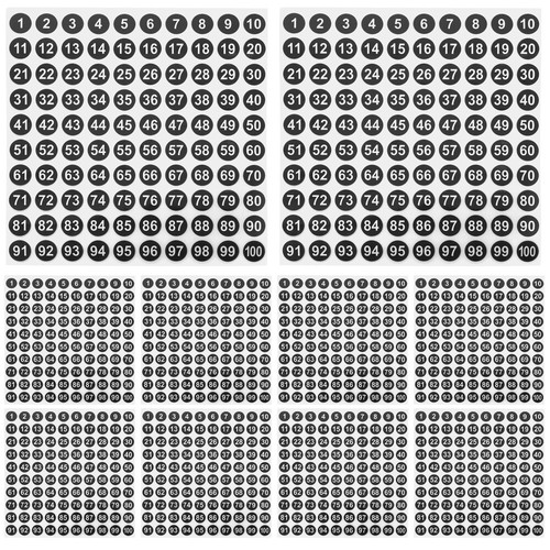 50 Sheets Waterproof Digital Stickers Office Number Index Labels | eBay