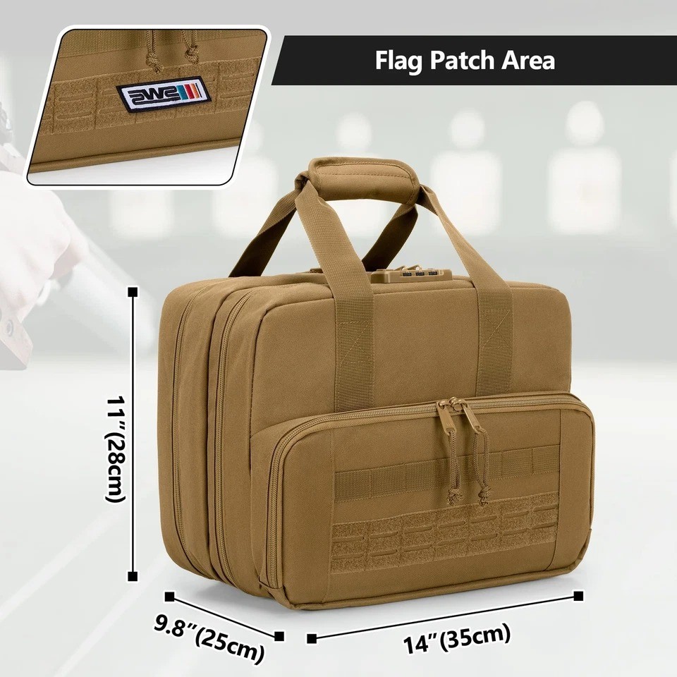 Tactical Gun Range Bag for 4 Handguns and Ammo Pistol Duffle Bag with ...