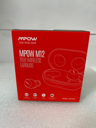 MPOW M12 Wireless Bluetooth 5.0 Earbuds Bass Mic Headset Touch Control ...