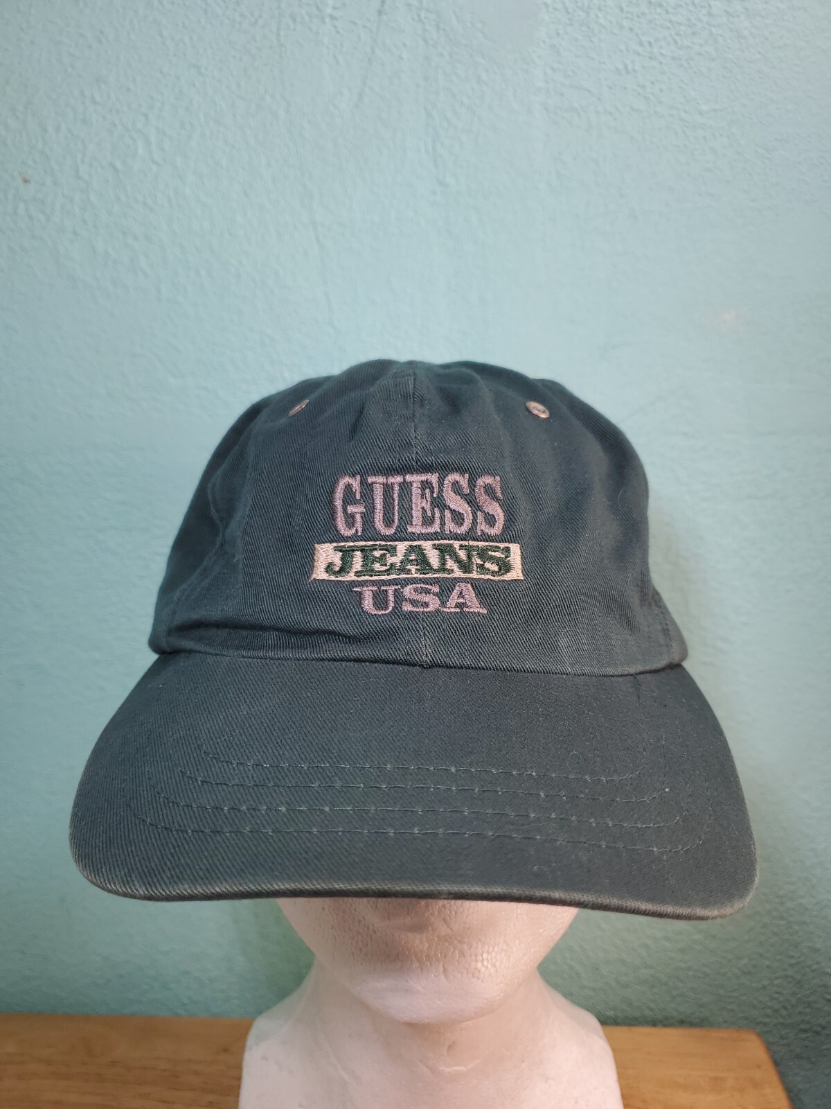 Vintage Guess Jeans USA Hat 90's Logo Snapback Baseba… - Gem