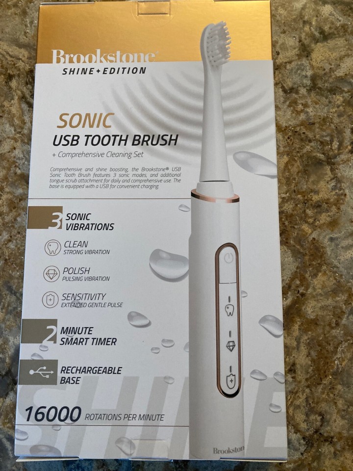 Brookstone Shine Edition USB Sonic Tooth Brush | eBay