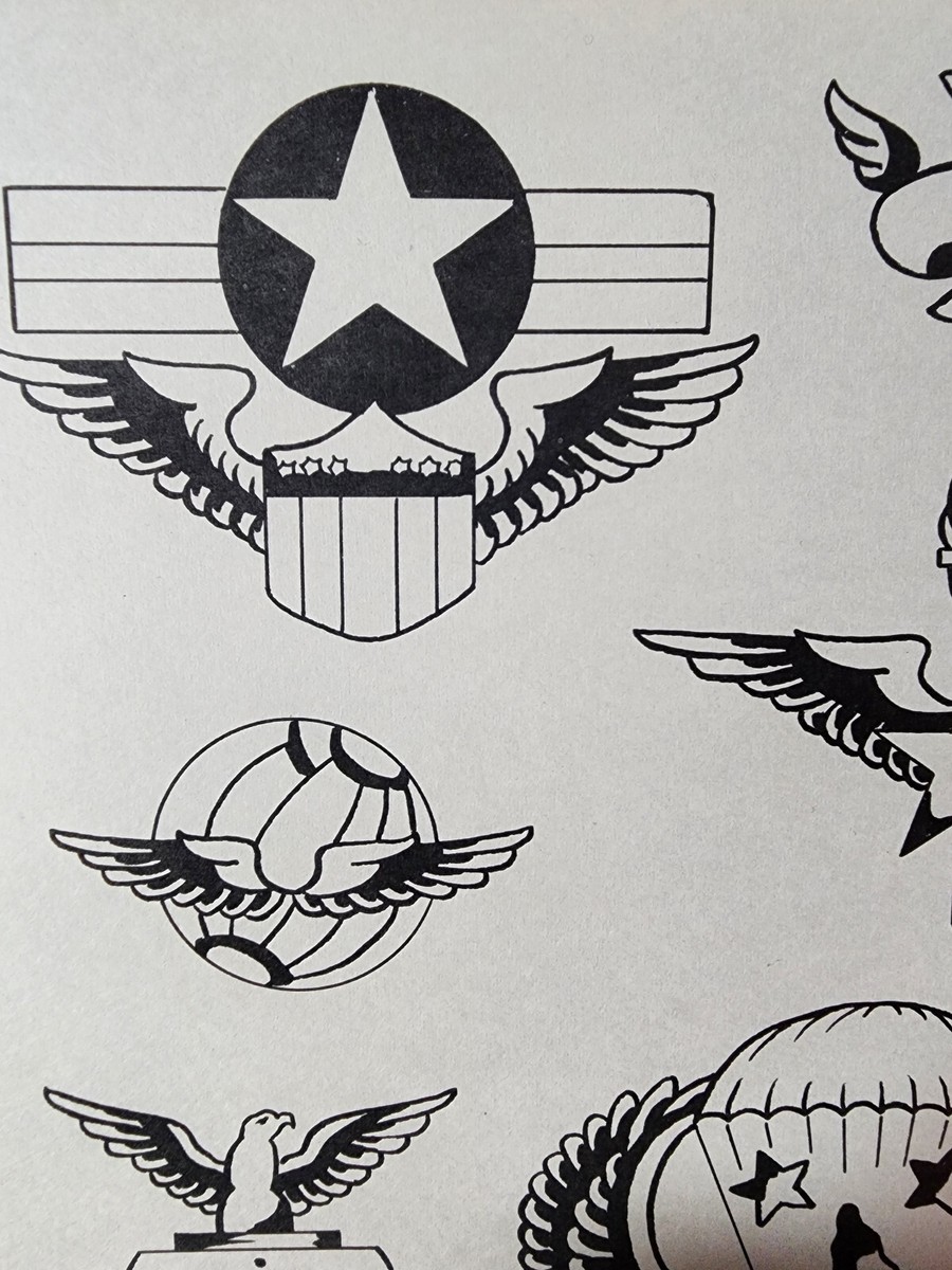 Air Force Logo Tattoos RARE Milton Zeis Traditional Vintage Tattoo