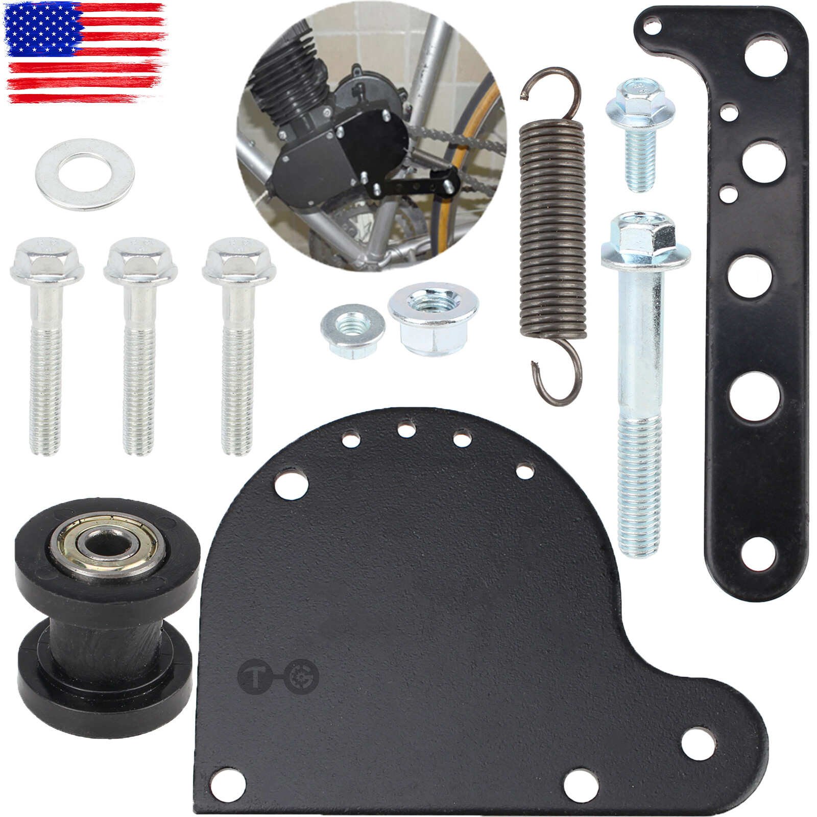 Black Spring loaded chain tensioner for 49cc 66cc 80cc Engine Motorized ...