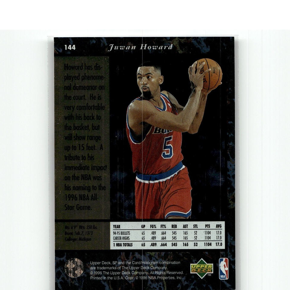 1995-96 SP #144 Juwan Howard Washington Bullets Basketball Card | eBay