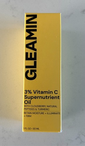 Gleamin 3% Vitamin C Supernutrient Oil w/Cloudberry, Peptides 1oz/30mL ...