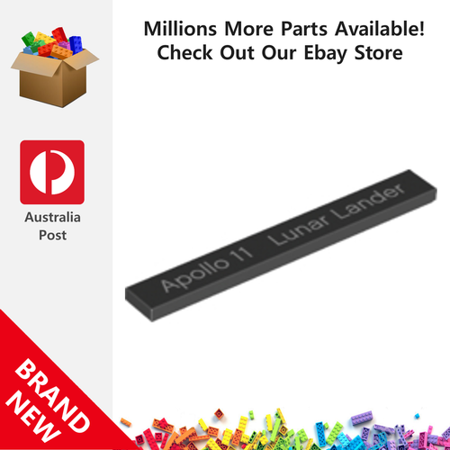 Genuine LEGO™ Black 1 x 8 with 'Apollo 11 Lunar Lander' Tiles 4162 ...