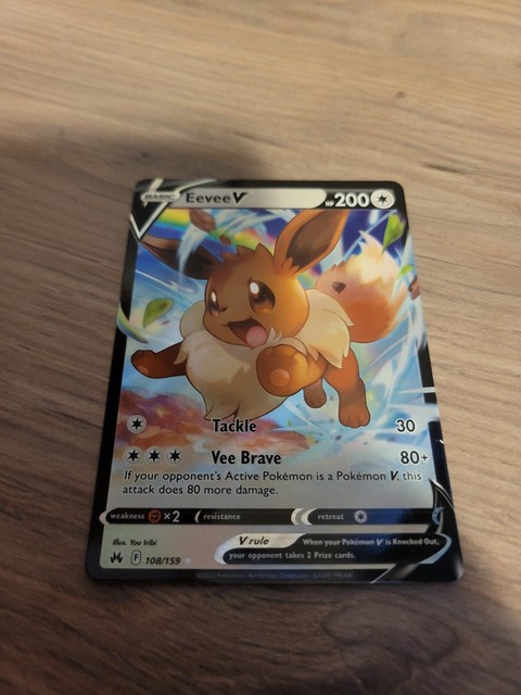 Pokémon TCG Eevee V Crown Zenith 108/159 Holo Ultra Rare for sale ...
