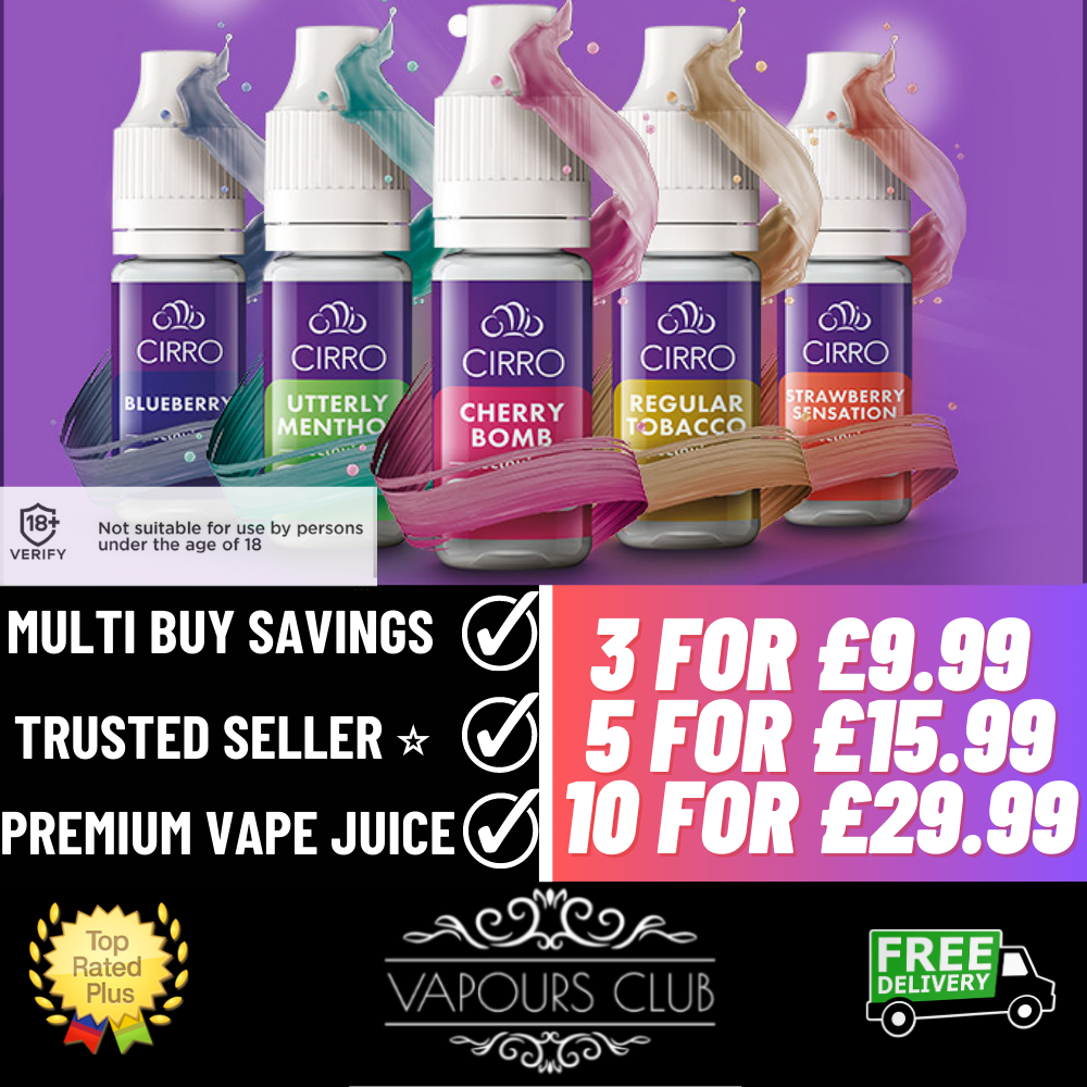 Cirro E-Liquid 10ml Refills | Multi Buy | Premium Vape Eliquids | 50VG ...