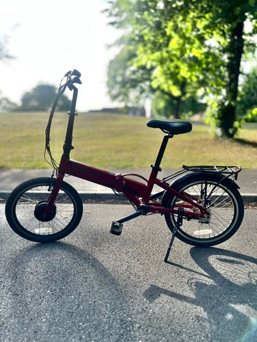 Bicycles4U Equinox | Folding Electric Bike | Red | 20 Inch | Shaft ...