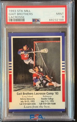 1993 STX MILL Lacrosse Gait Brothers Paul & Gary Rookie PSA 9 ...