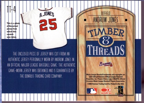 2004 Donruss #TT-4 Andruw Jones Timber & Threads | eBay