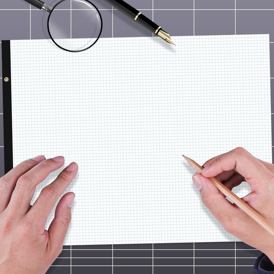 Large Graph Paper - 22" x 17" Grid Paper, 50 Sheets/100 Pages, 4"x4 ...