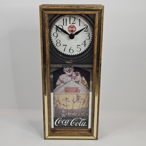 Vintage Coca-Cola Wall Clock In Wooden Case By Burwood Battery Operated ...
