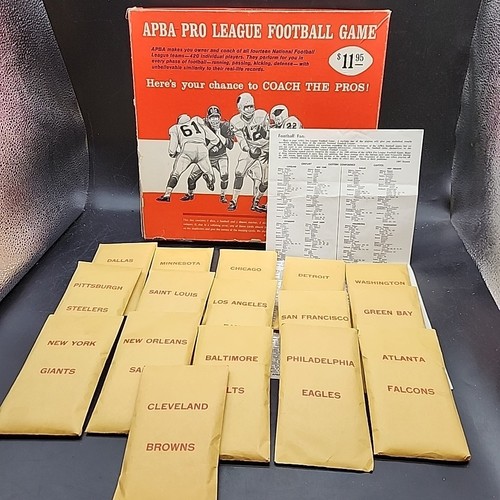 1967 APBA Football NFL Player Card Complete Set of 480 w Checklist ...