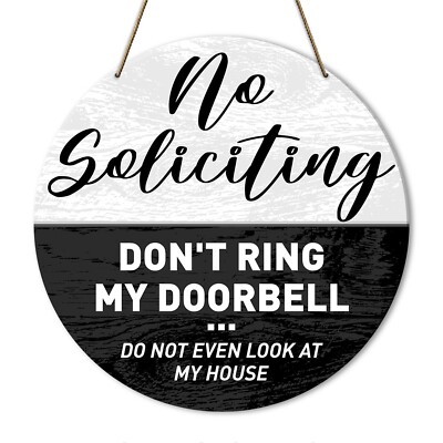No Soliciting Sign for House Front Door, Do Not Ring Doorbell Sign, No ...