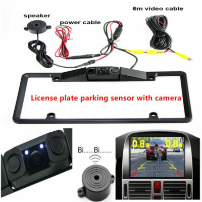 Car License Plate Frame Parking Sensor Radar Rearview Backup Camera ...
