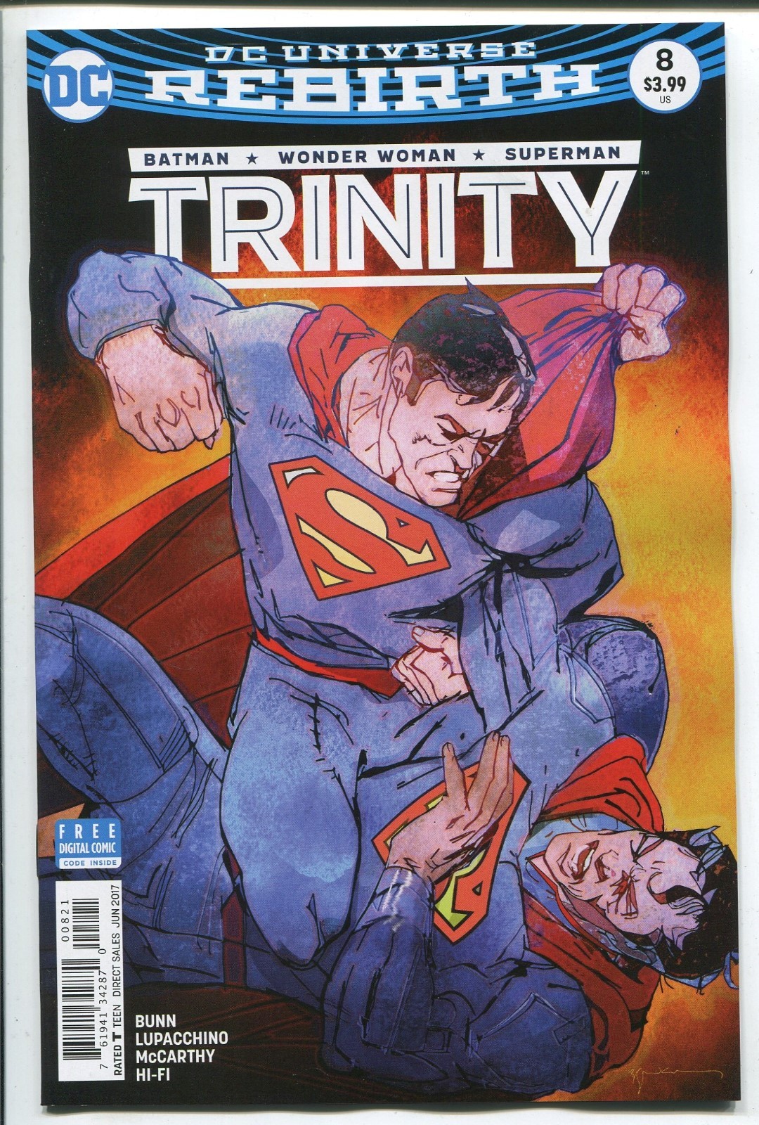 TRINITY #8 - REBIRTH - BILL SIENKIEWICZ VARIANT COVER - DC COMICS/2017 ...