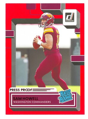 2022 Donruss Sam Howell Rated Rookie Red Press Proof Commanders (H63 ...