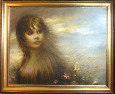 ALFRED SUSSI PAINTING MOD RETRO VINTAGE PAINTING PORTRAIT FEMALE | eBay