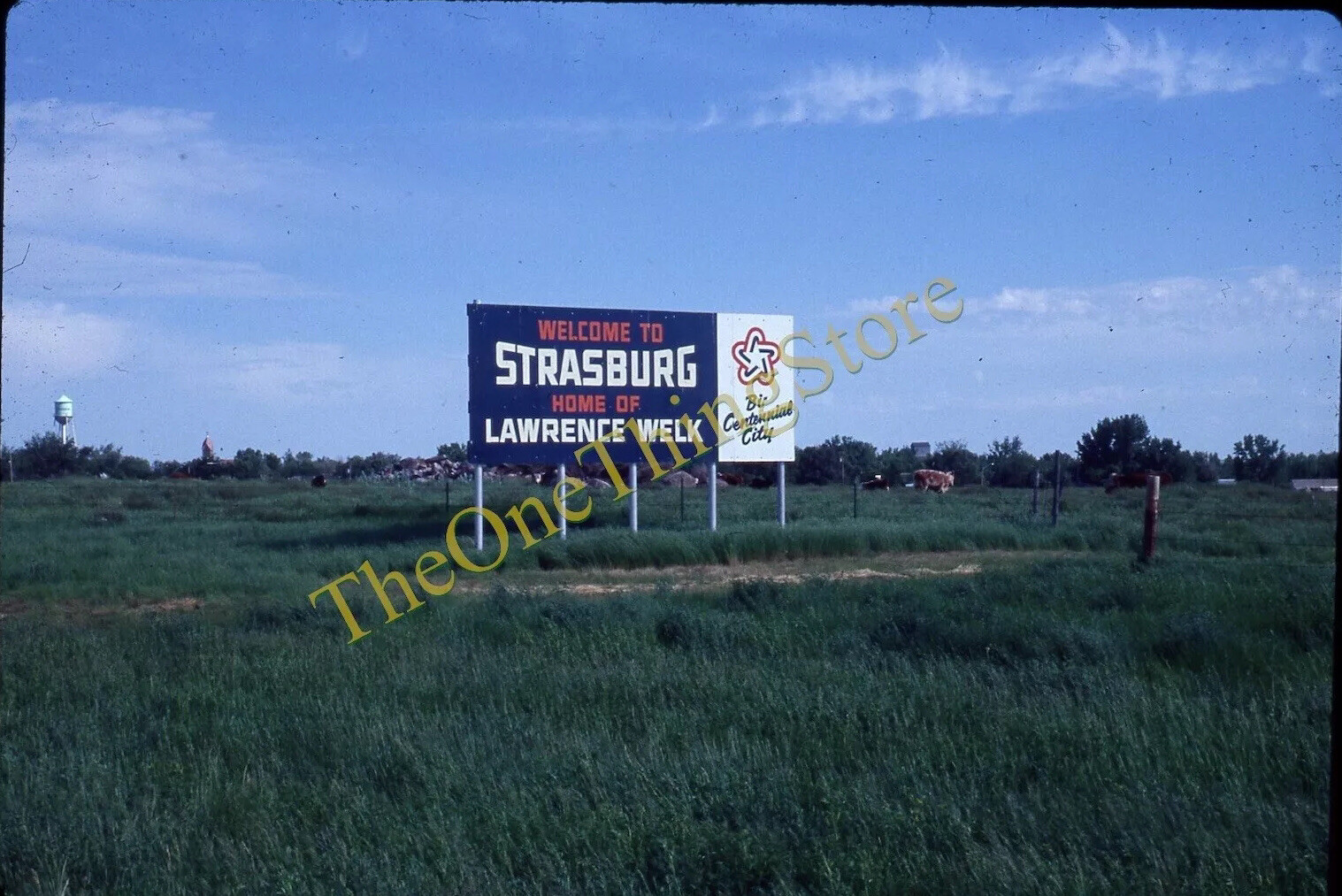 Strasburg North Dakota Sign Home Of Lawrence Welk 1970s 35mm Slide | eBay