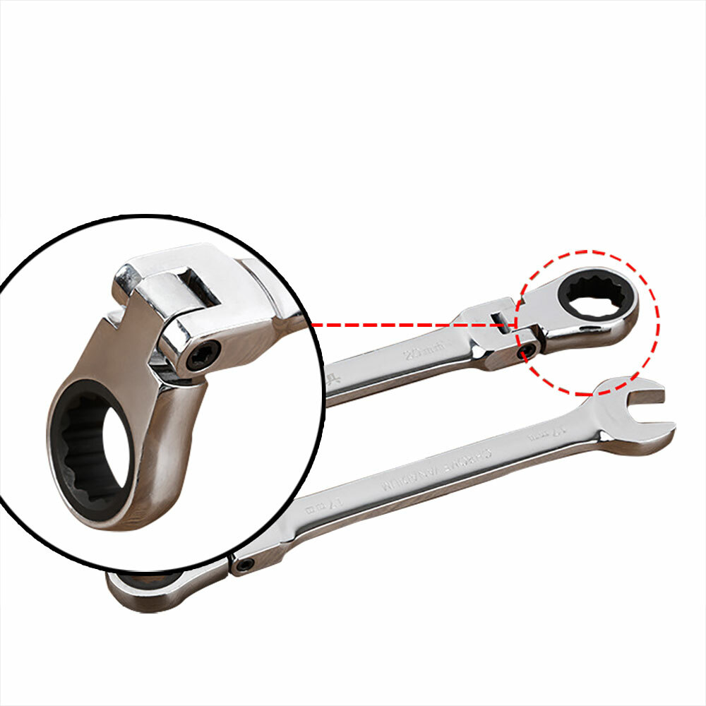Flexible Head Ratchet Spanner Open Wrench Double 180 Degree Rotation ...