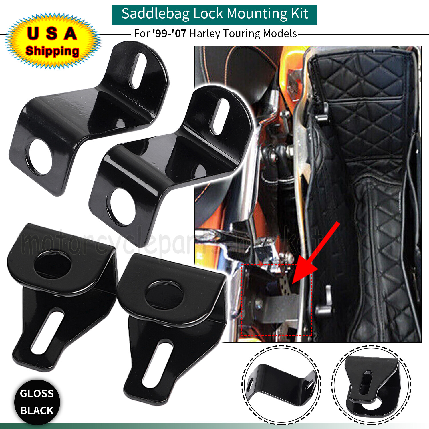 Saddlebag Locks Security Mounting Bracket For Harley Road Electra ...