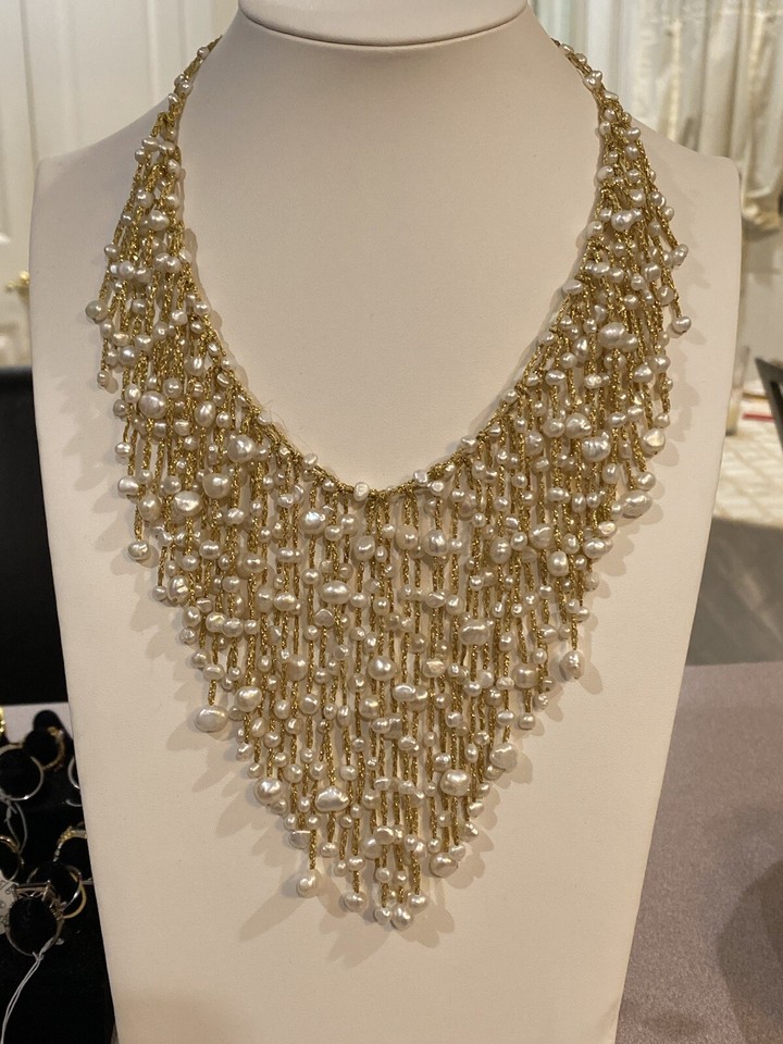 Rarities Carol Brodie 925 Gold Metallic Cultured Freshwater Pearl Bid ...