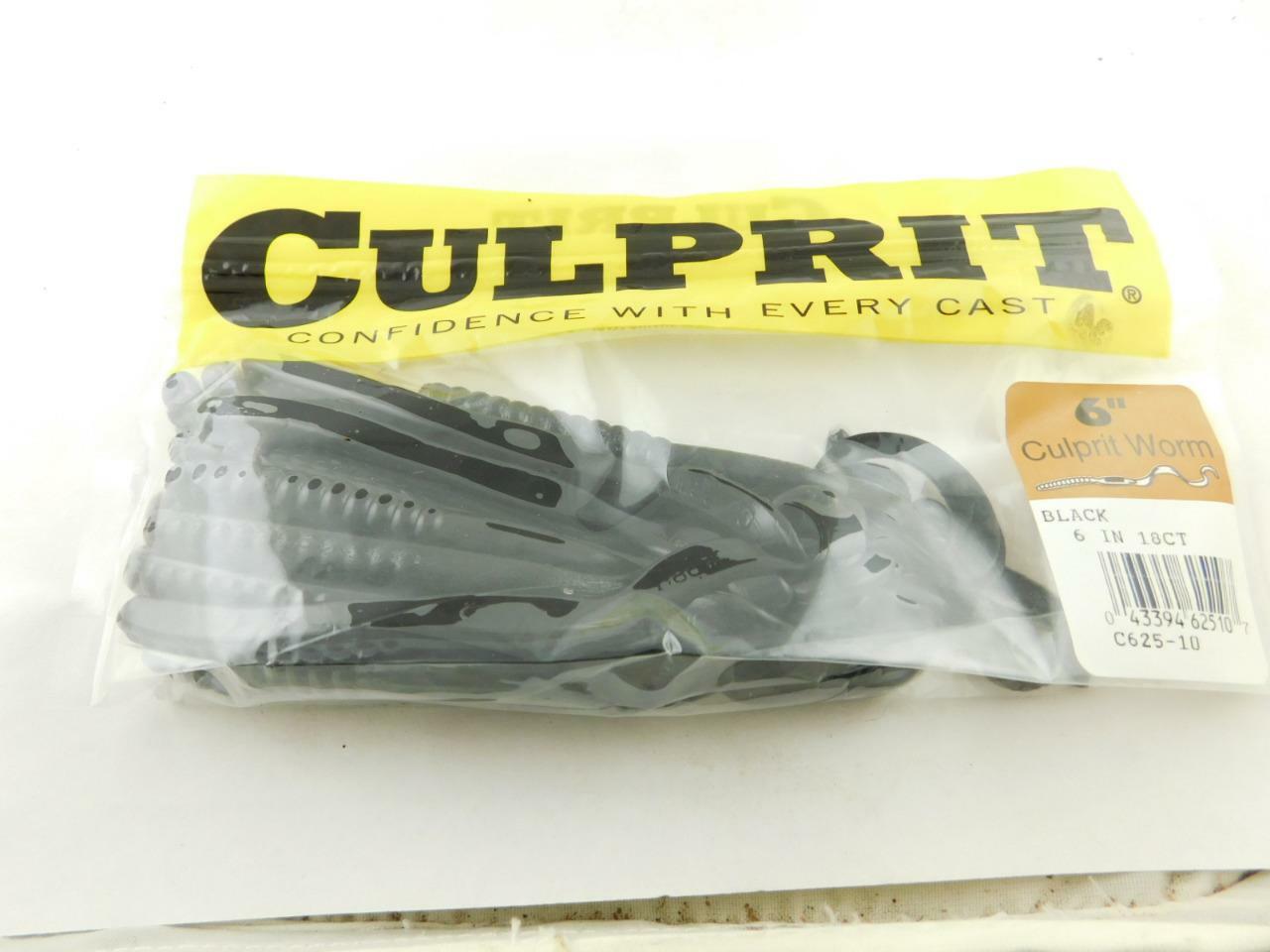 Culprit 6" Culprit Worm Black Bait NIP of 18 43394625107 | eBay