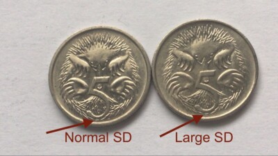 ⚡1994 Australian 5 Cent 🇦🇺*LARGE SD* Error Coin/Variety Scarce 2 Coin ...