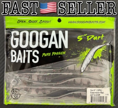 10-Pack Googan Baits DART 5” Soft Fishing Bait Lure, Watermelon Red | eBay